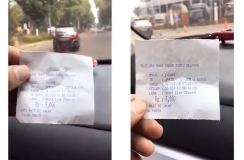 Diminta Rp 13 Ribu Padahal di Struk Rp 9 Ribu, Video Pria Keluhkan Tarif Parkir di Pintu Gerbang ...
