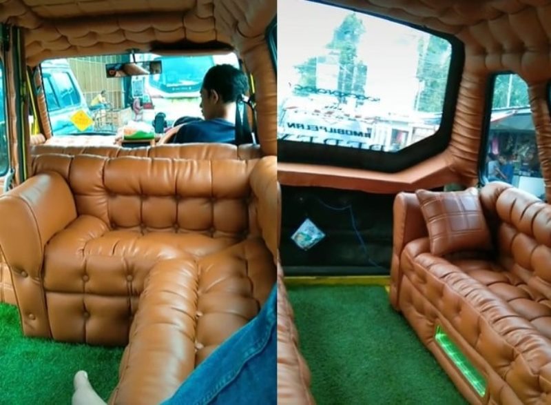 Viral Penampakan Angkot yang Punya Fasilitas VIP, Full Sofa Empuk dan ...