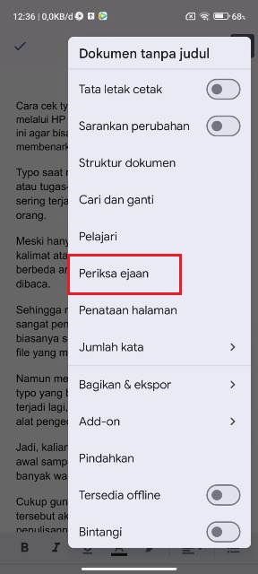 Cara Cek Typo di Google Docs Melalui HP dan Laptop - Rancah Post