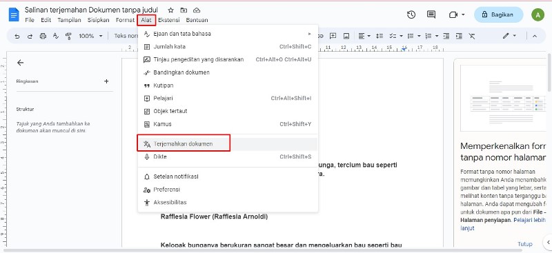 Cara Translate di Google Docs dengan Cepat dan Akurat - Rancah Post